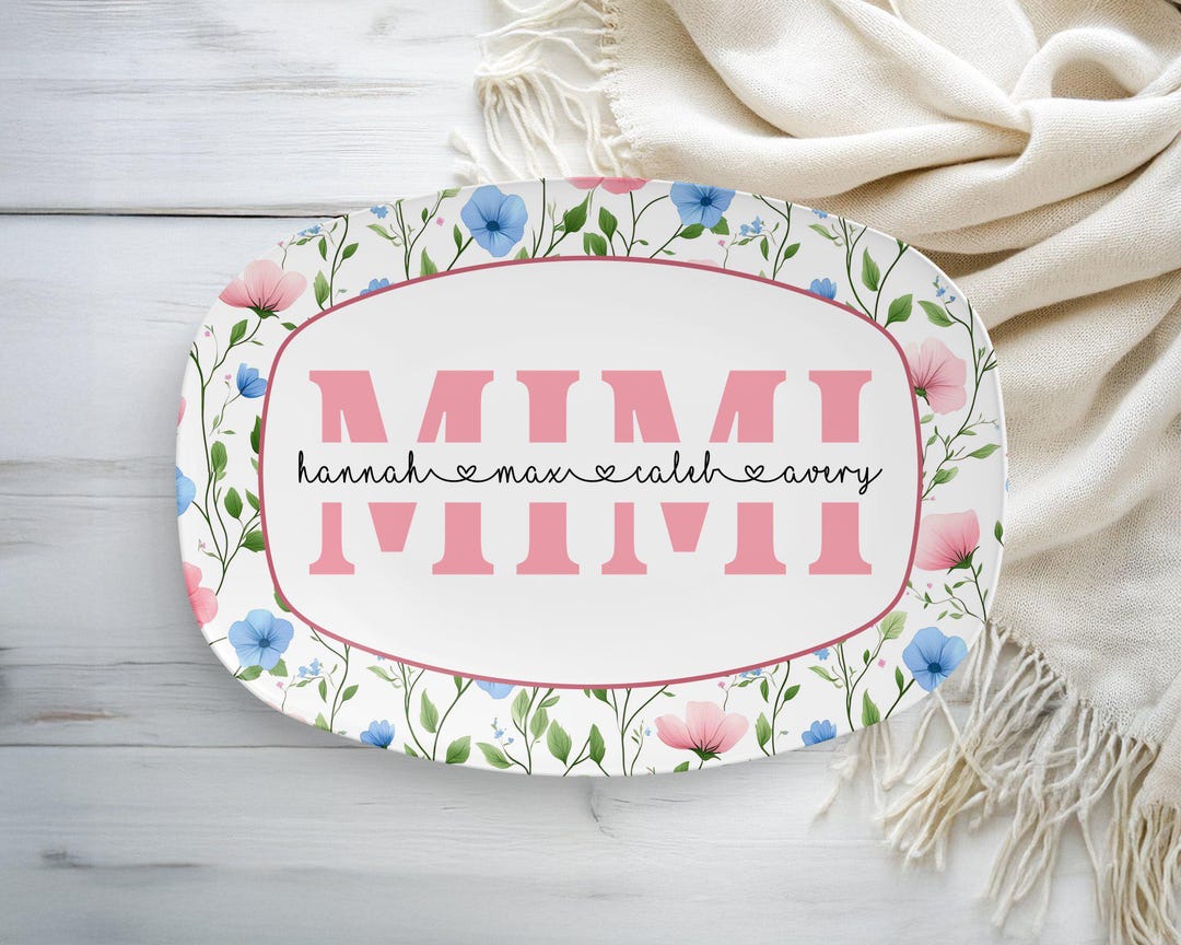 Gift for Grandma, Grandmother Tray, Custom Grandma Plate With Grandkids ...
