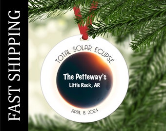 Solar Eclipse Ornament 2024, 2024 Total Solar Eclipse Ornament, Solar ...