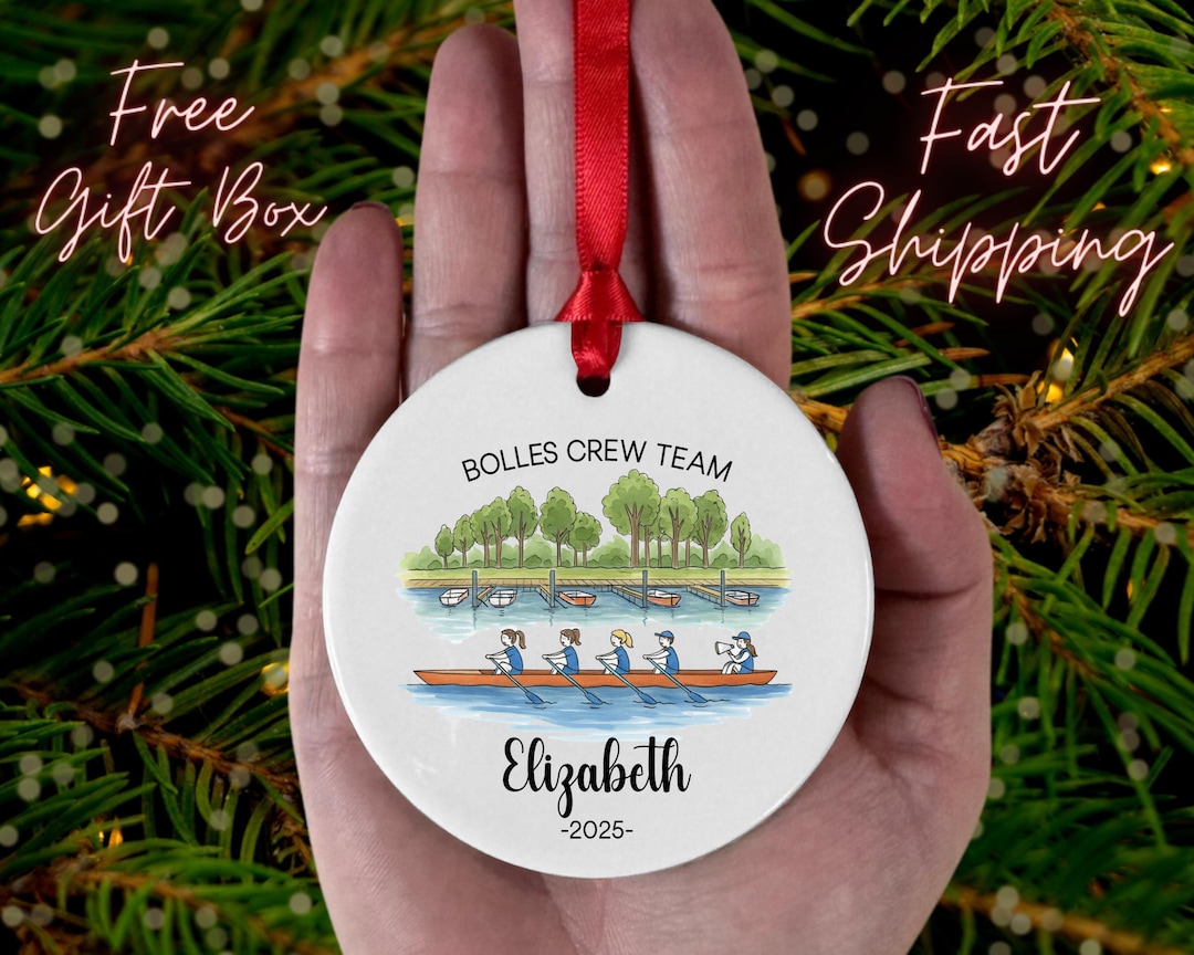 Crew Ornament, Personalized Rowing Christmas Ornament, Tree Ornament ...
