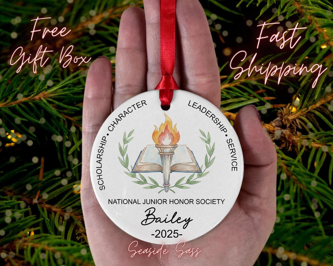 National Junior Honor Society Ornament • Personalized NJHS Christmas ...
