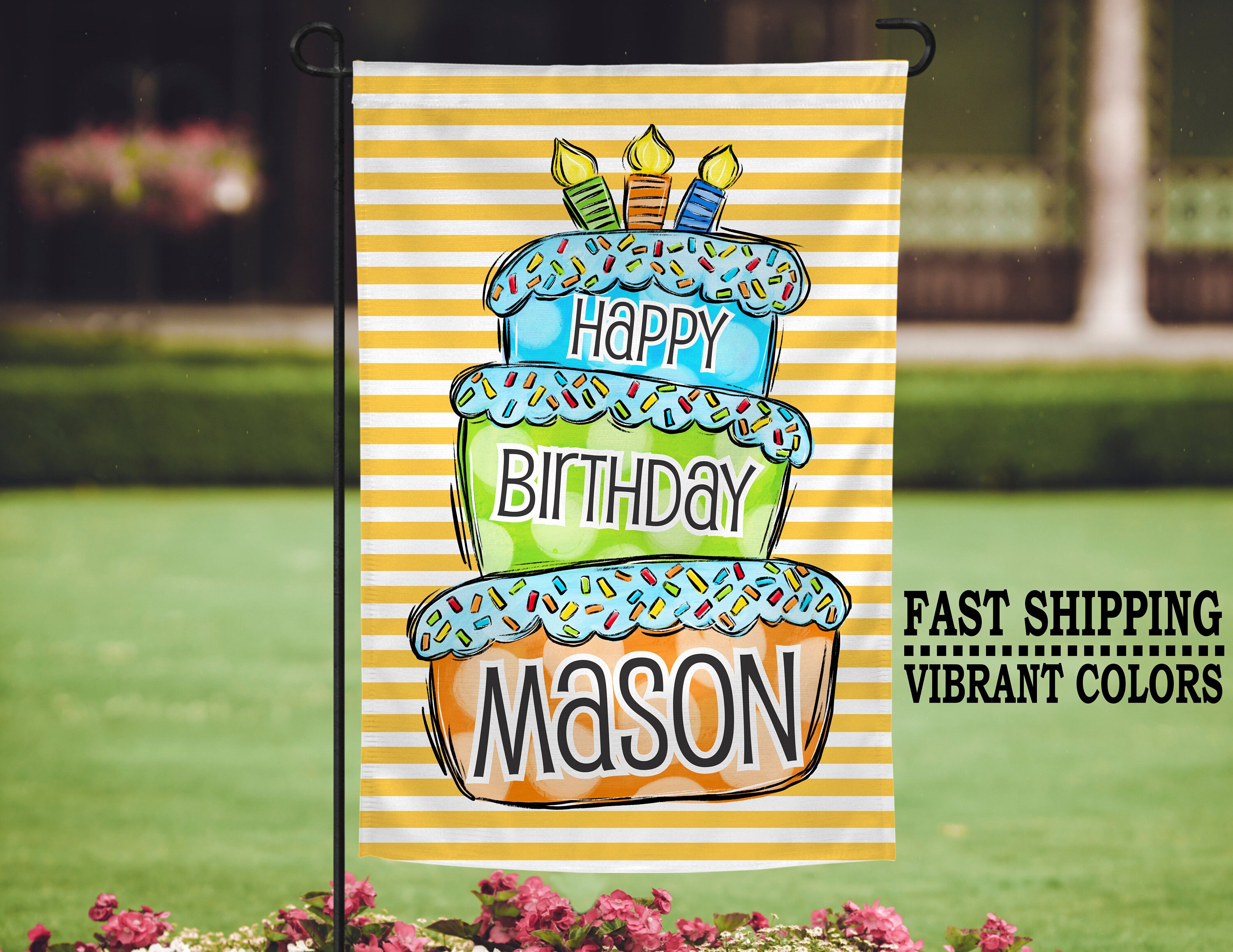 Personalized Happy Birthday Flag Personalized Birthday Flag - Etsy