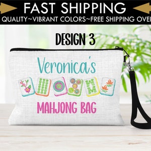 Personalized Mahjong Bag, Personalized Mahjong Zipper Pouch, Mahjong ...