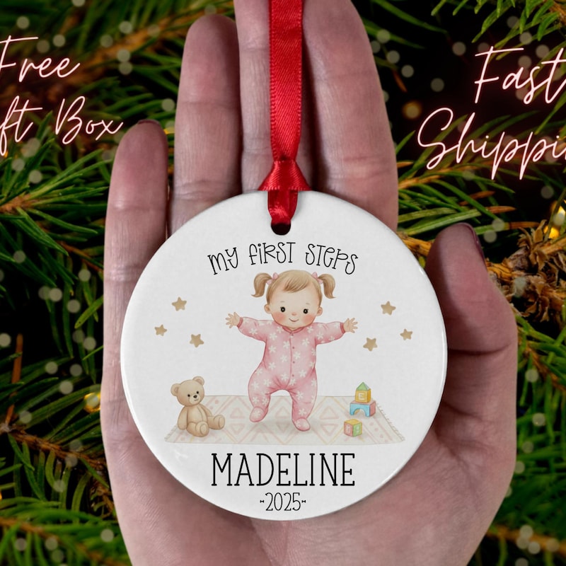 First Steps Girl Ornament - Etsy