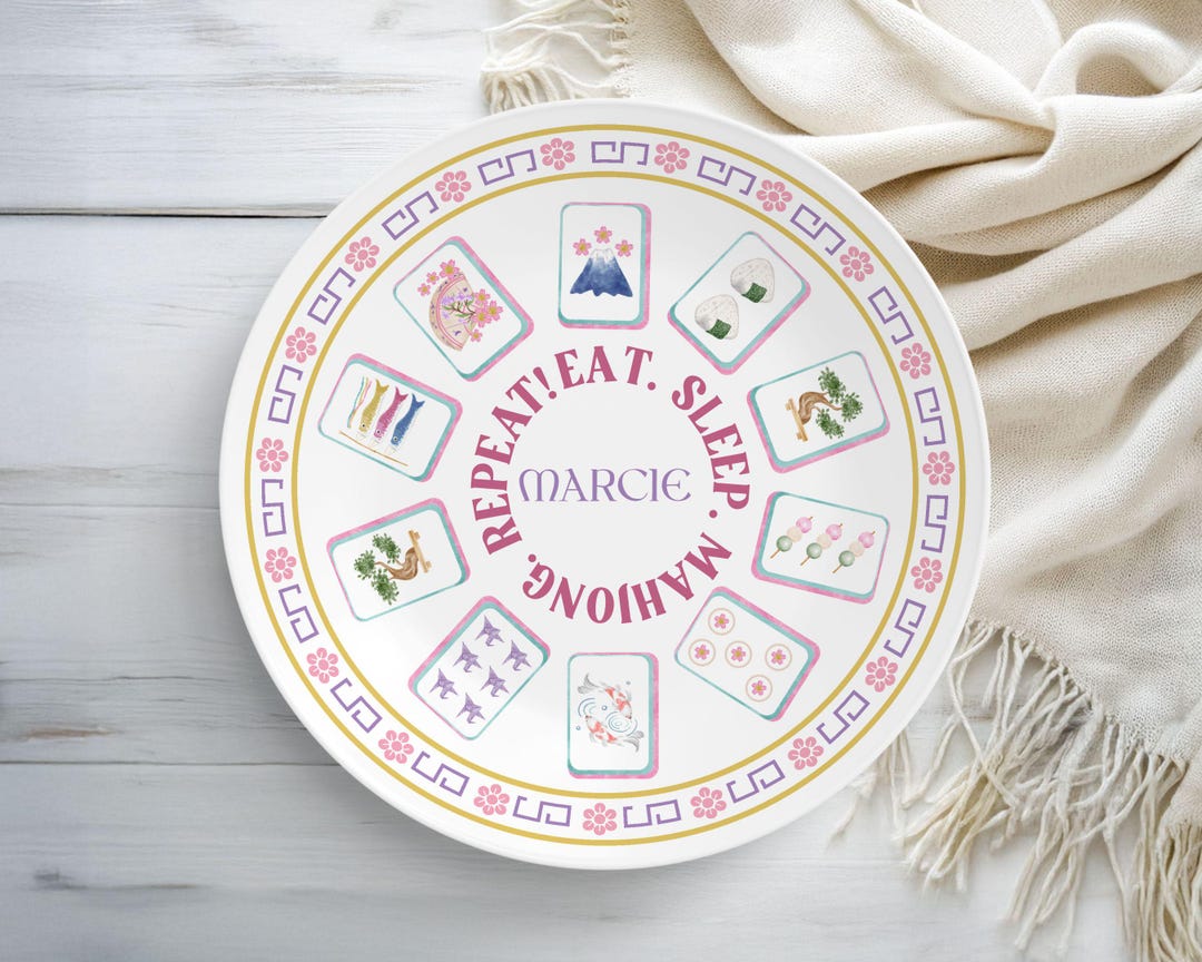 Personalized Mahjong Plate, Mahjong Plate, Personalized Mahjong Gift ...