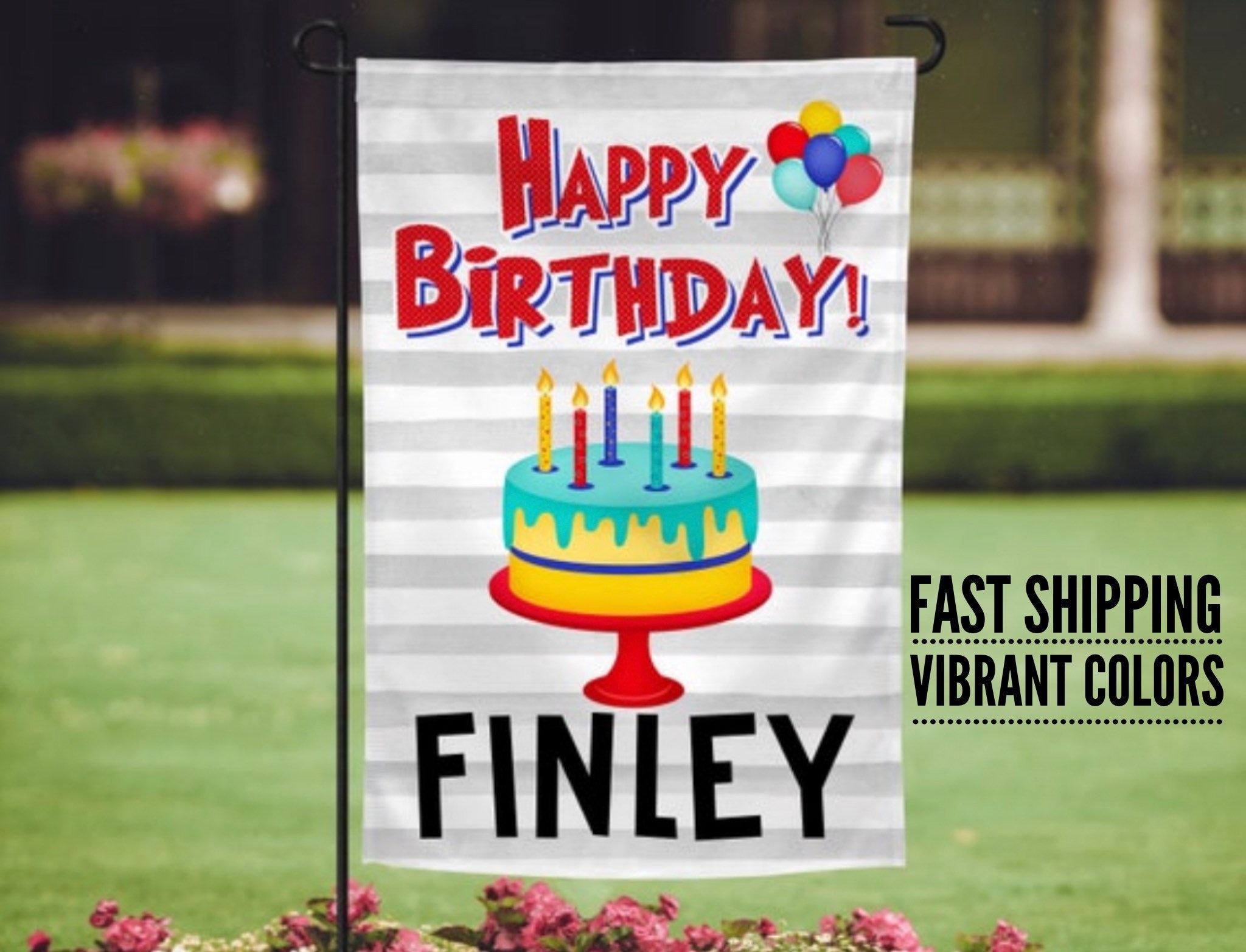 Personalized Happy Birthday Flag, Personalized Birthday Flag, Birthday ...