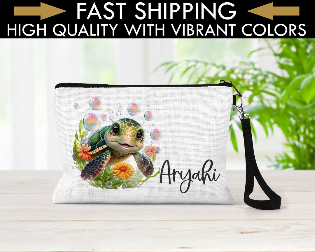 Personalized Sea Turtle Makeup Bag, Sea Turtle Bag, Sea Turtle Makeup ...