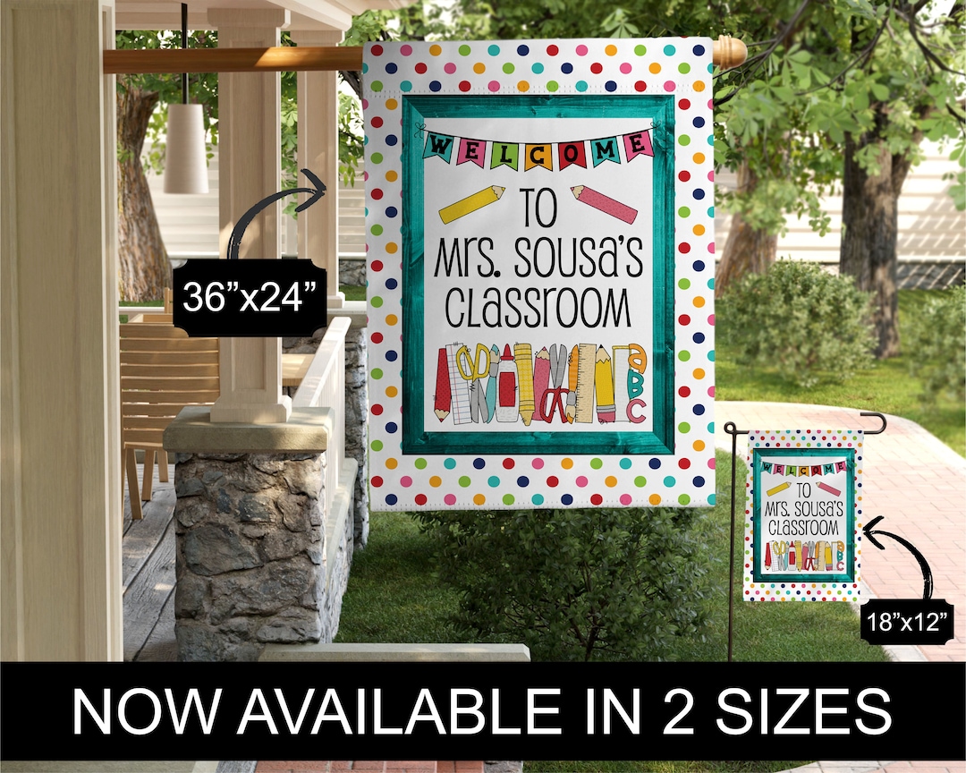 Personalized Classroom Flag, Teacher Flag, Classroom Flag, School Decor ...