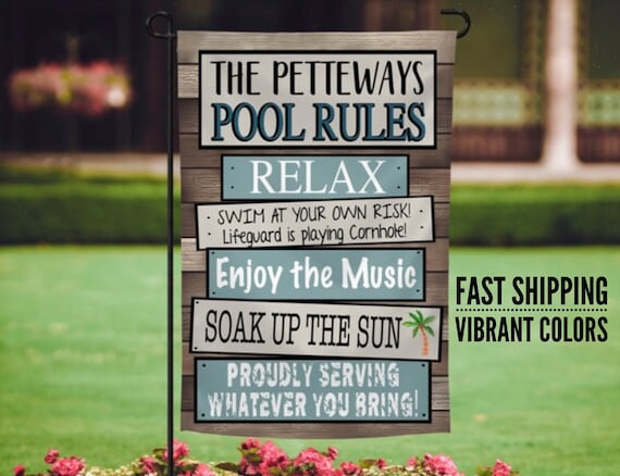 Personalized Pool Flag Personalized Pool Entry Flag Garden - Etsy