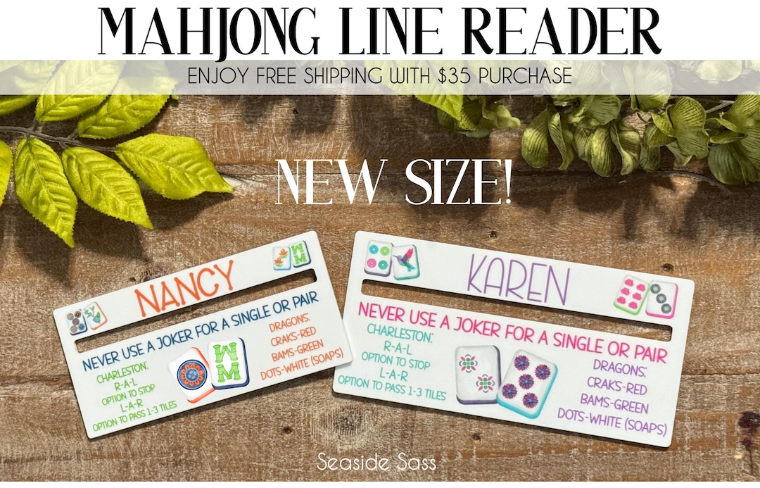 Mahjong Line Reader, Mahjong Accessories, Personalized Mahjong Gifts ...