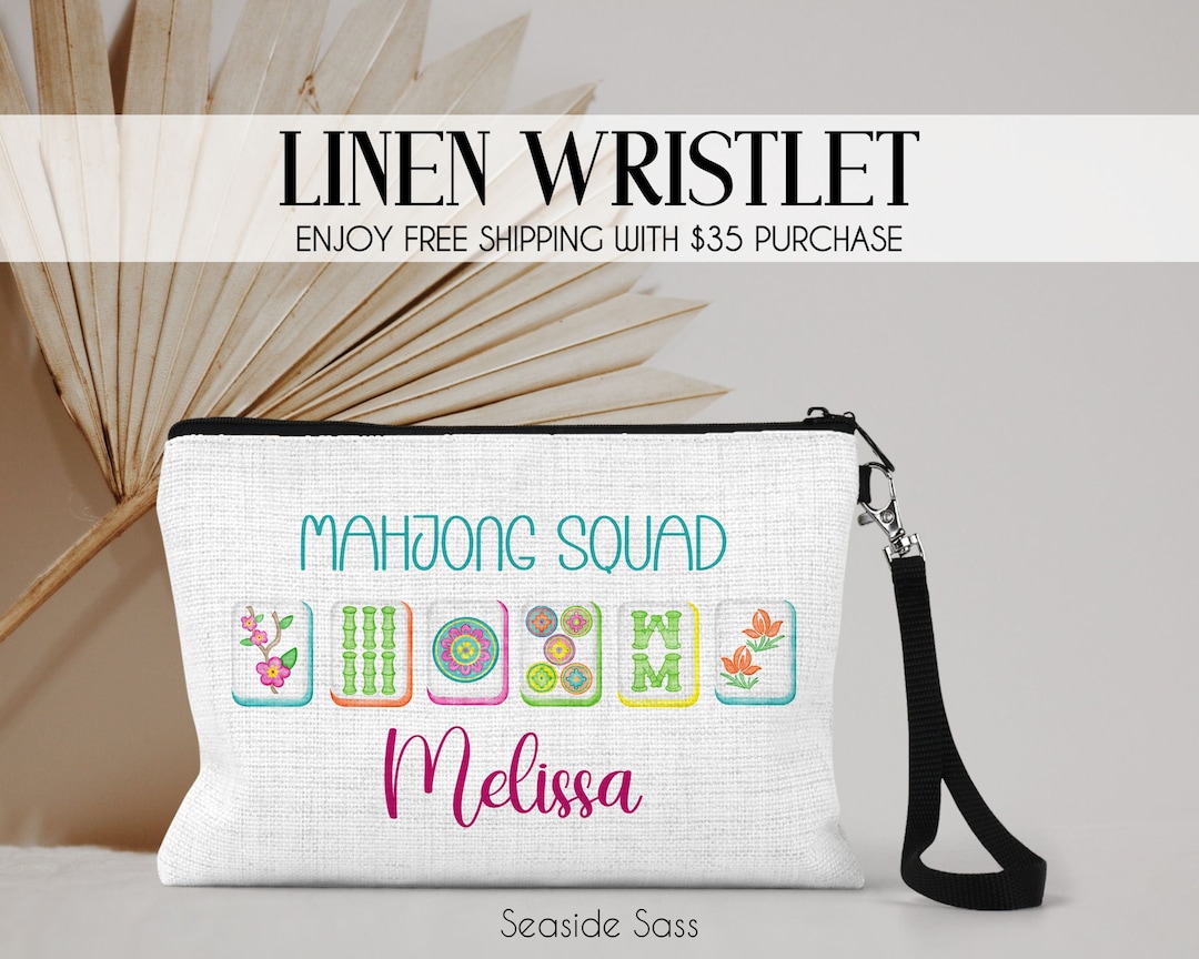 Personalized Mahjong Bag, Personalized Mahjong Zipper Pouch, Mahjong ...