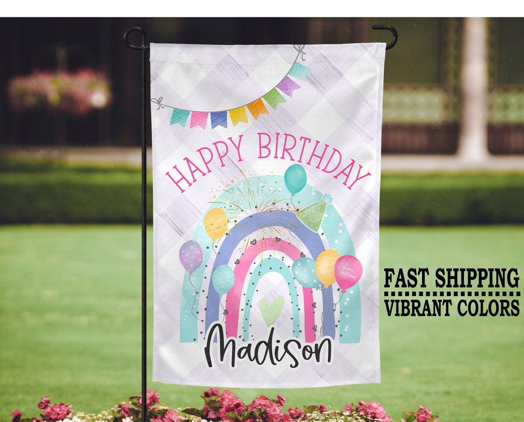 Personalized Happy Birthday Flag, Personalized Birthday Flag, Birthday ...
