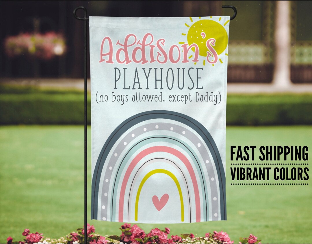Playhouse Garden Flag, Personalized Garden Flag, Custom Garden Flag ...