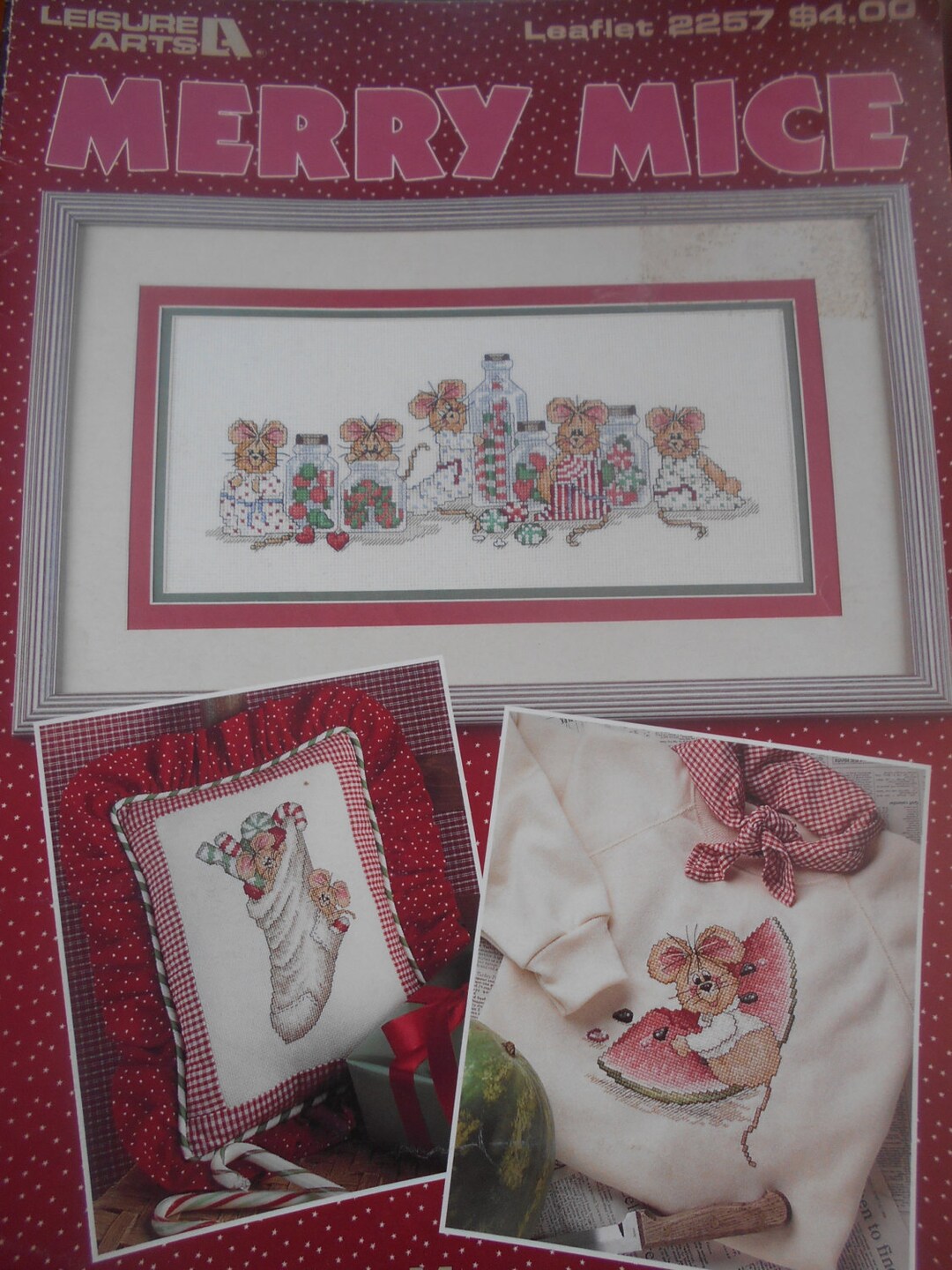 Merry Mice, Leisure Arts, Pattern Leaflet 2257, 1992 - Etsy