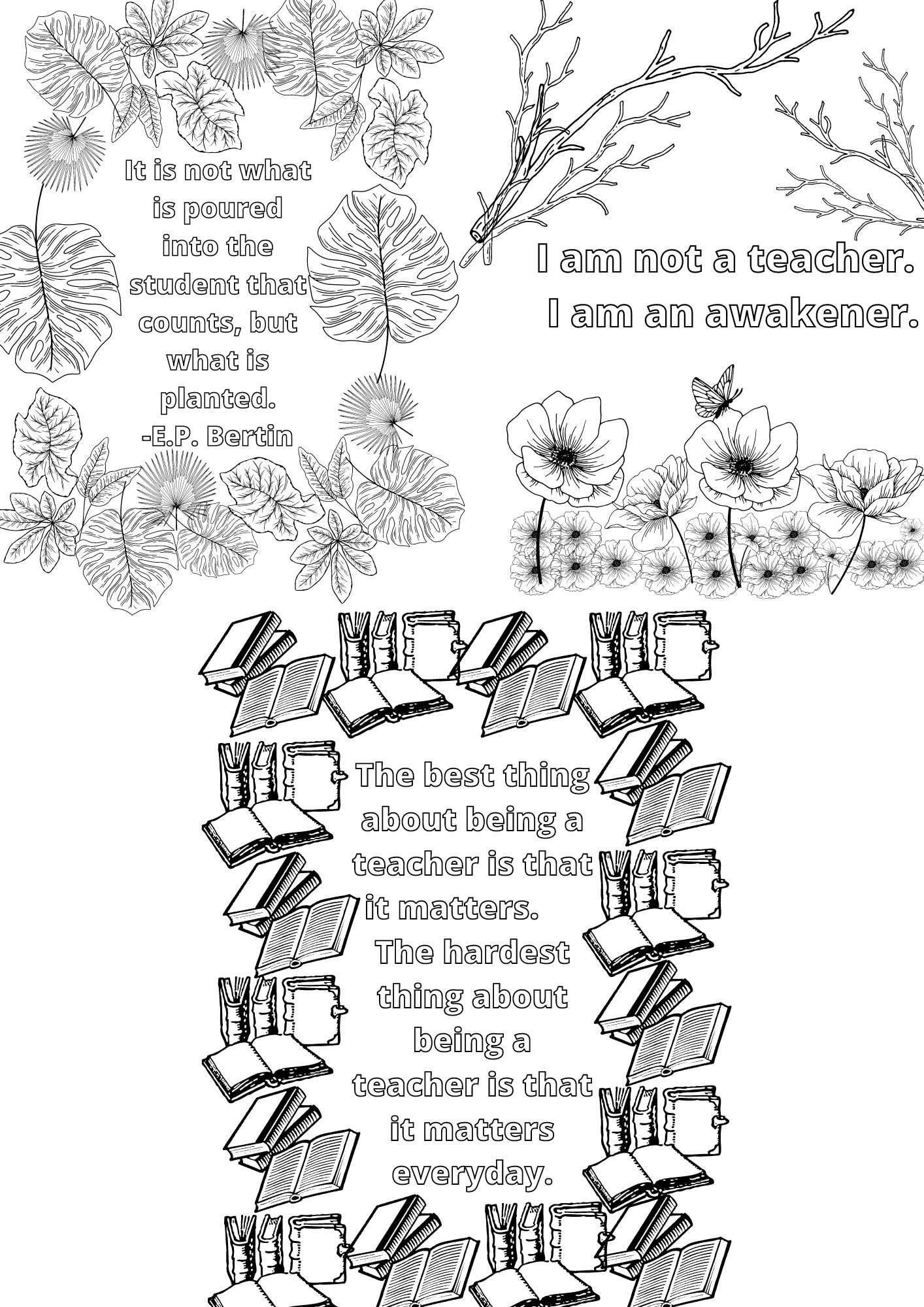 Adult Coloring Book for Teachers - Etsy