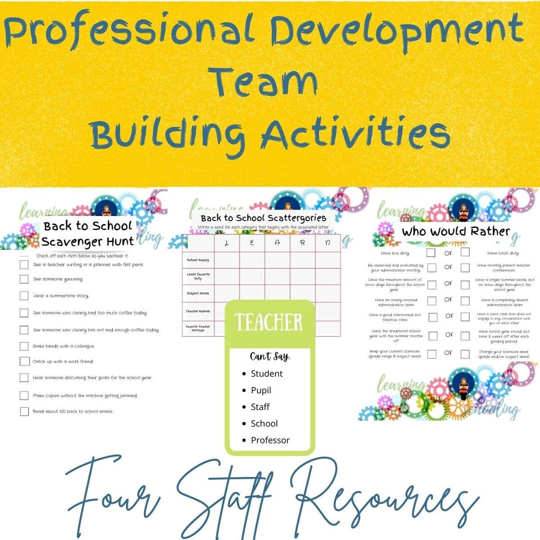 Professional Development Team Building Games for Teachers & Staff - Etsy