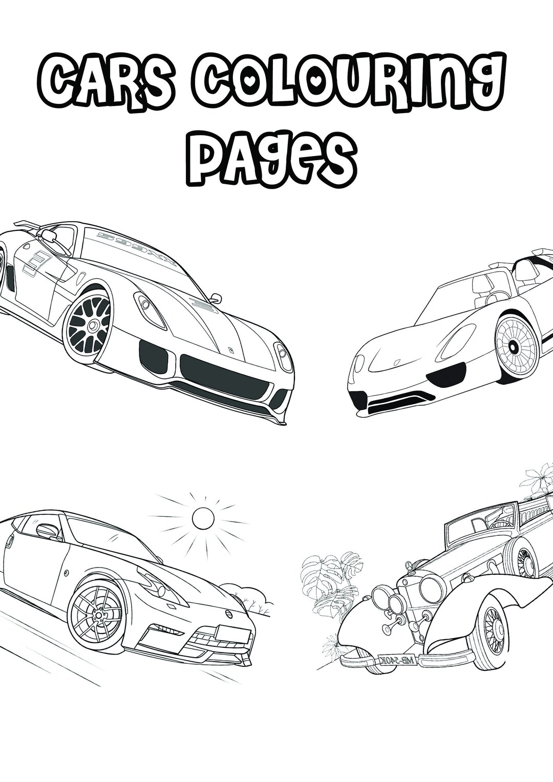 Cars Colouring Pages for Kids Digital download 30 - Etsy España