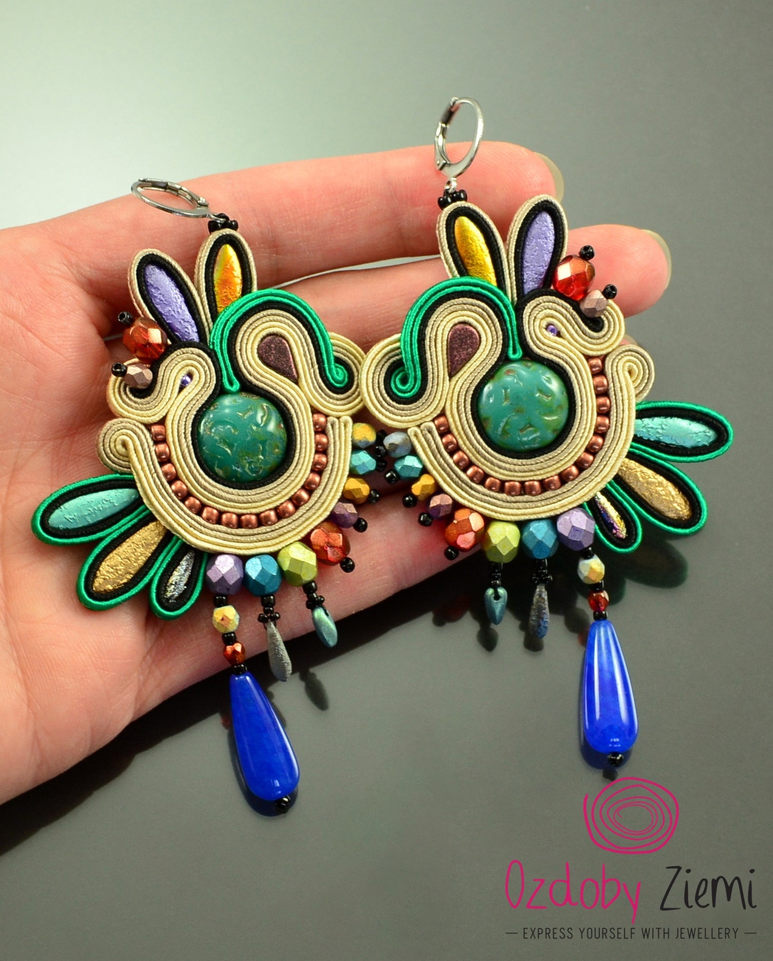 Big Colorful Earrings Colorful Statement Earrings Funky - Etsy