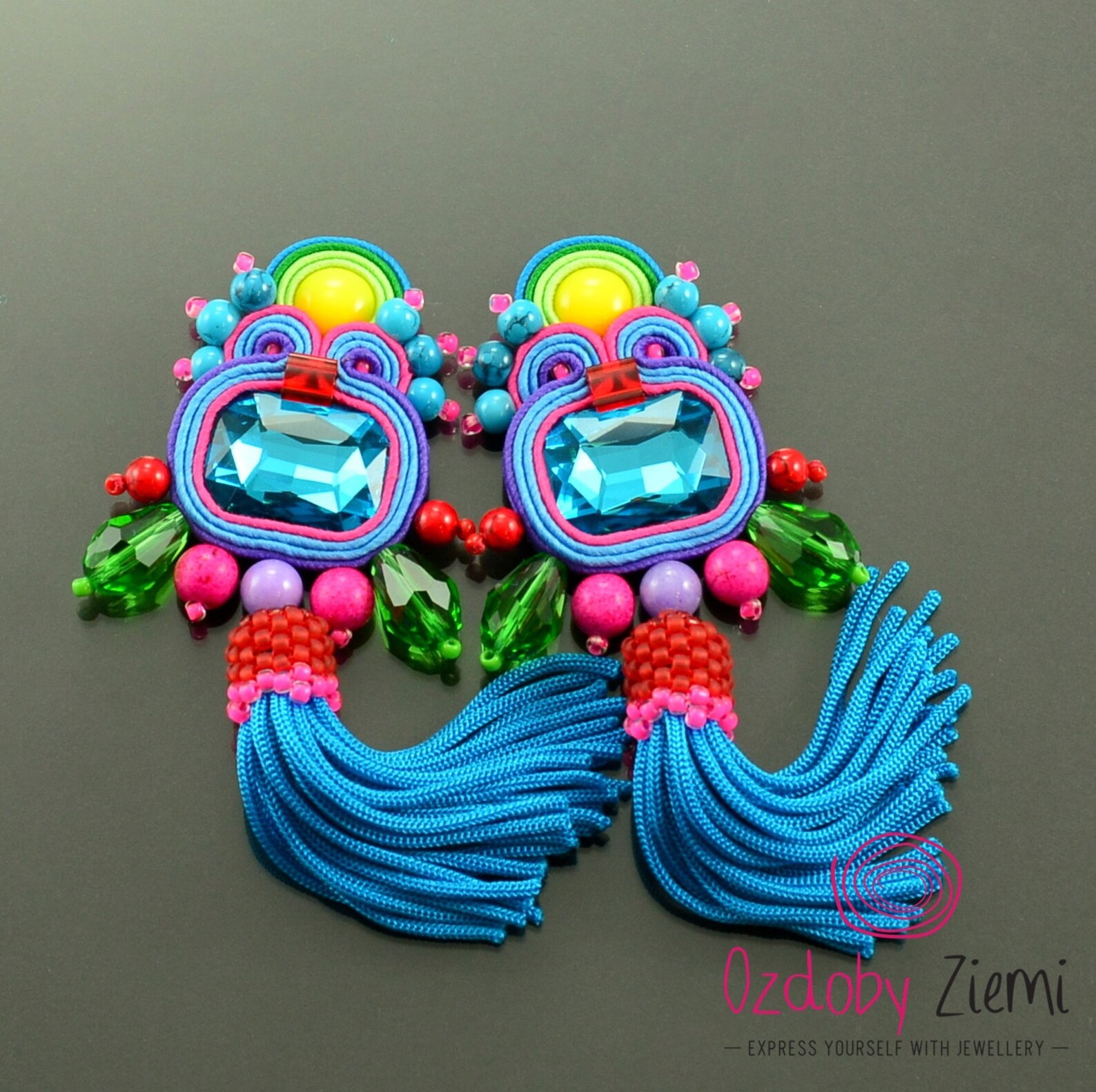 Funky Earrings, Colorful Tassel Earrings, Boho Earrings, Summer ...