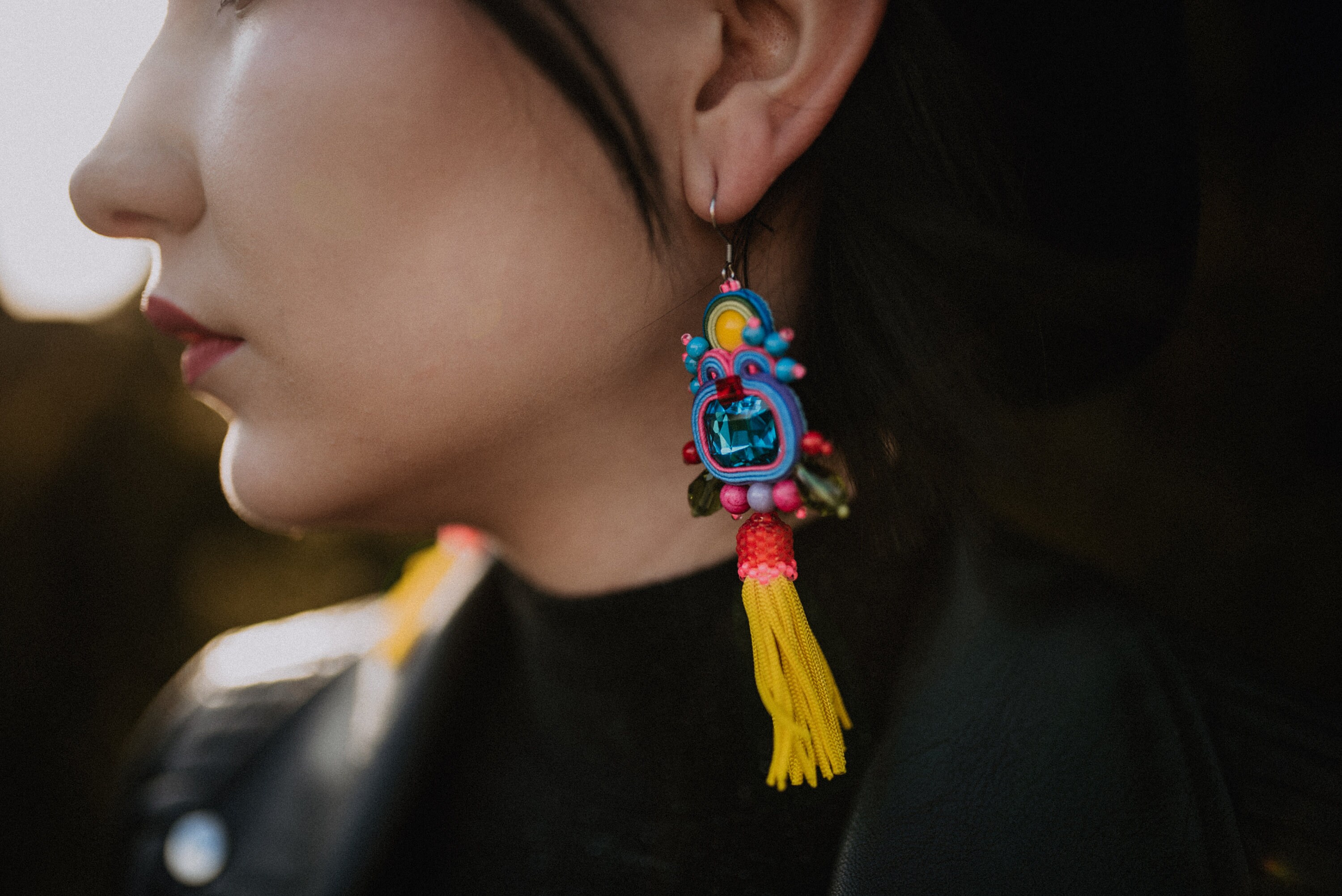 Colorful tassel earrings funky earrings boho earrings | Etsy
