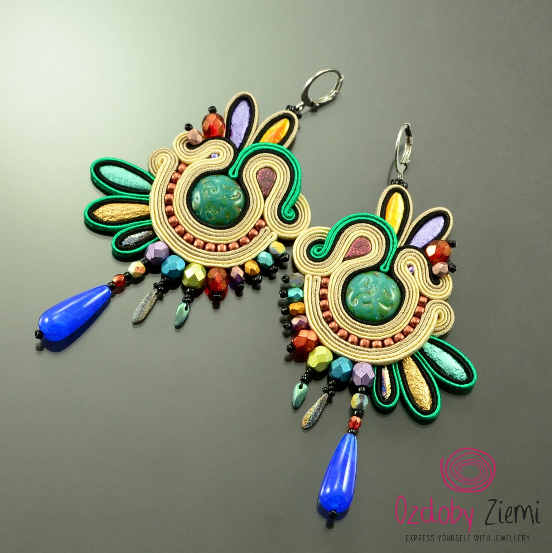 Big Colorful Earrings Colorful Statement Earrings Funky | Etsy