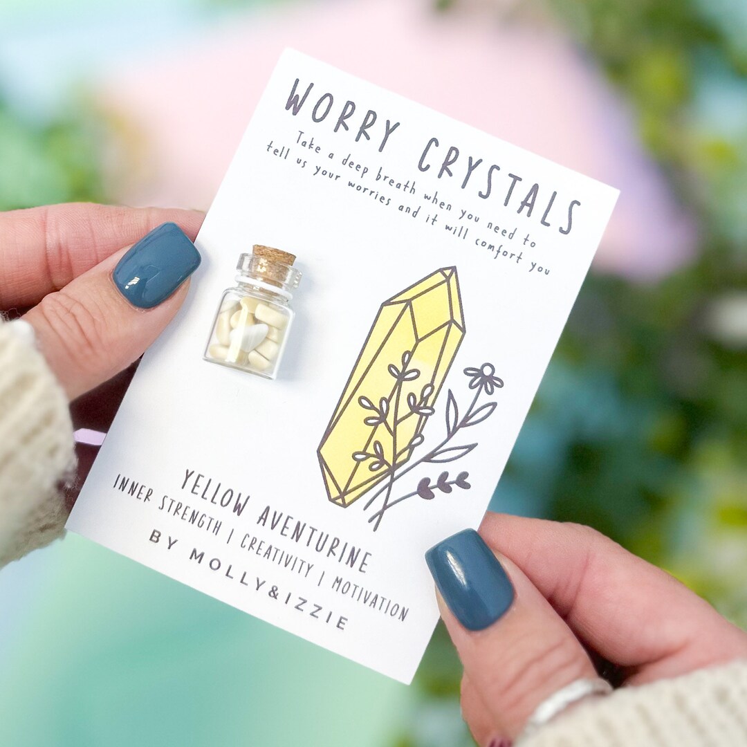 Yellow Aventurine Jade Worry Crystals | Token Gift | Keepsake | Worry ...