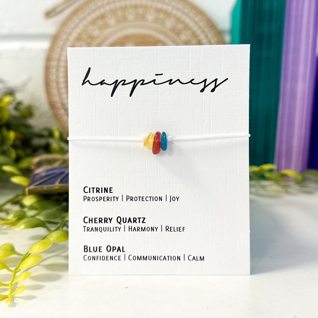 Adjustable Crystal Bracelet for Happiness | Token Gift | Keepsake ...