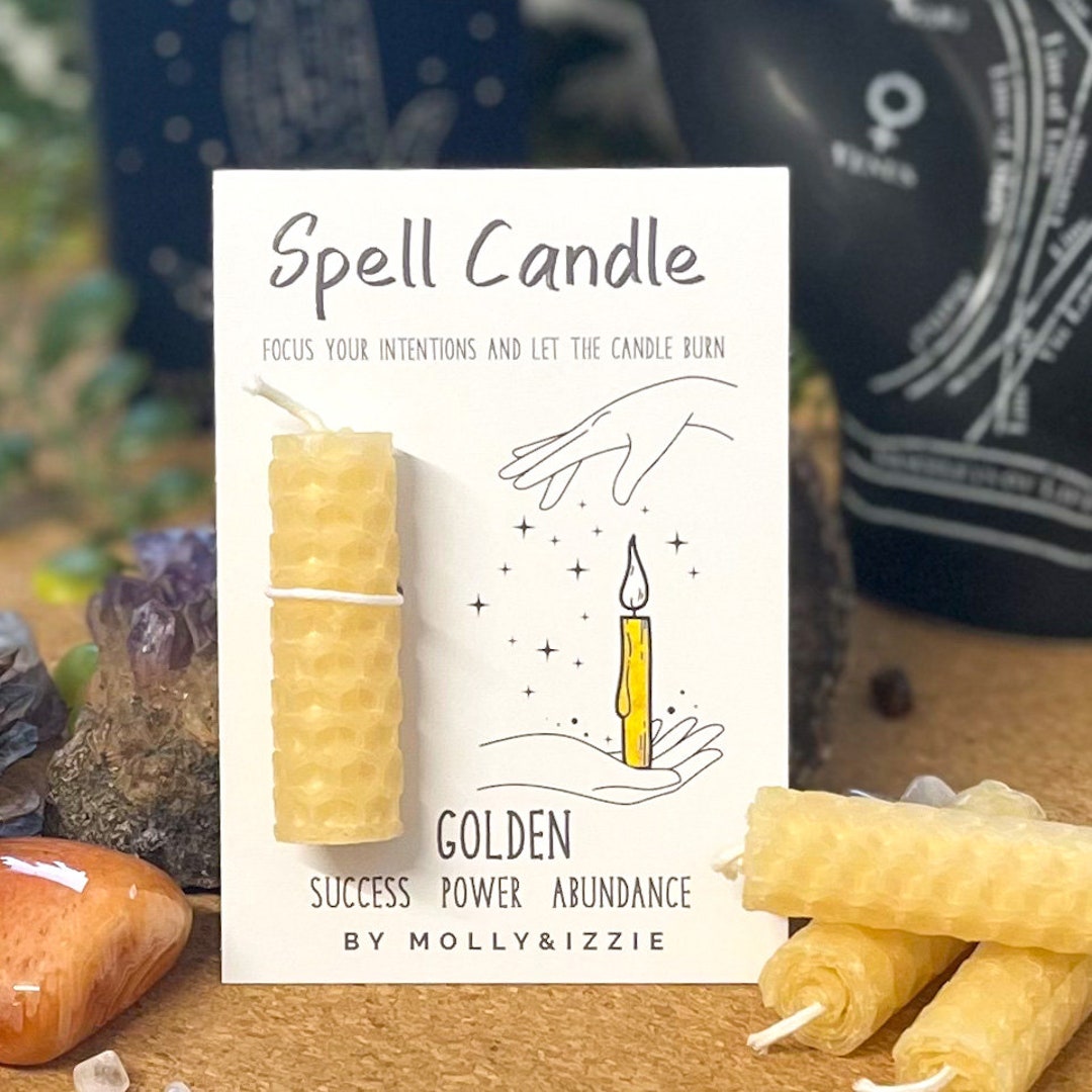 Golden Spell Candle Success Power Abundance - Etsy