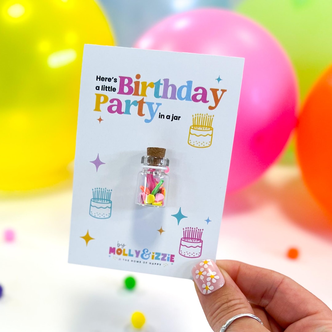 Birthday Party in A Jar | Token Gift | Keepsake | Sentiment | Birthday ...