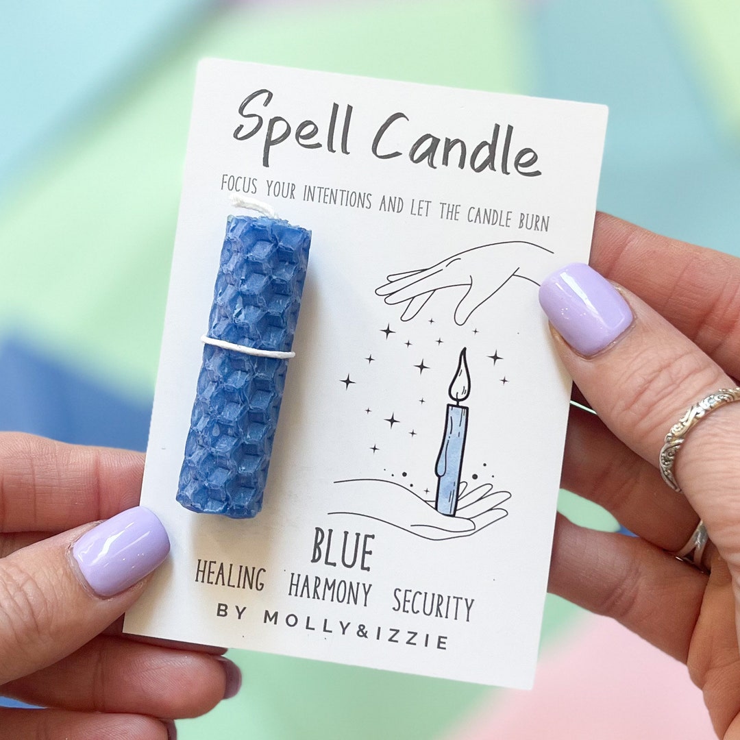 Blue Spell Candle - Healing, Harmony & Security | Witchy Gift | Spell ...