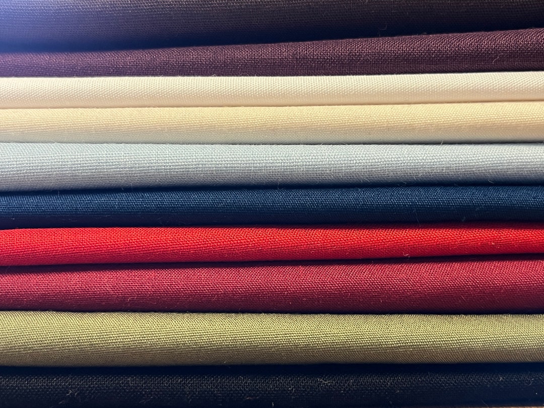 Stack of 10 Solid Color Fabric Fat Quarter Bundle Estate Fabric Reuse ...