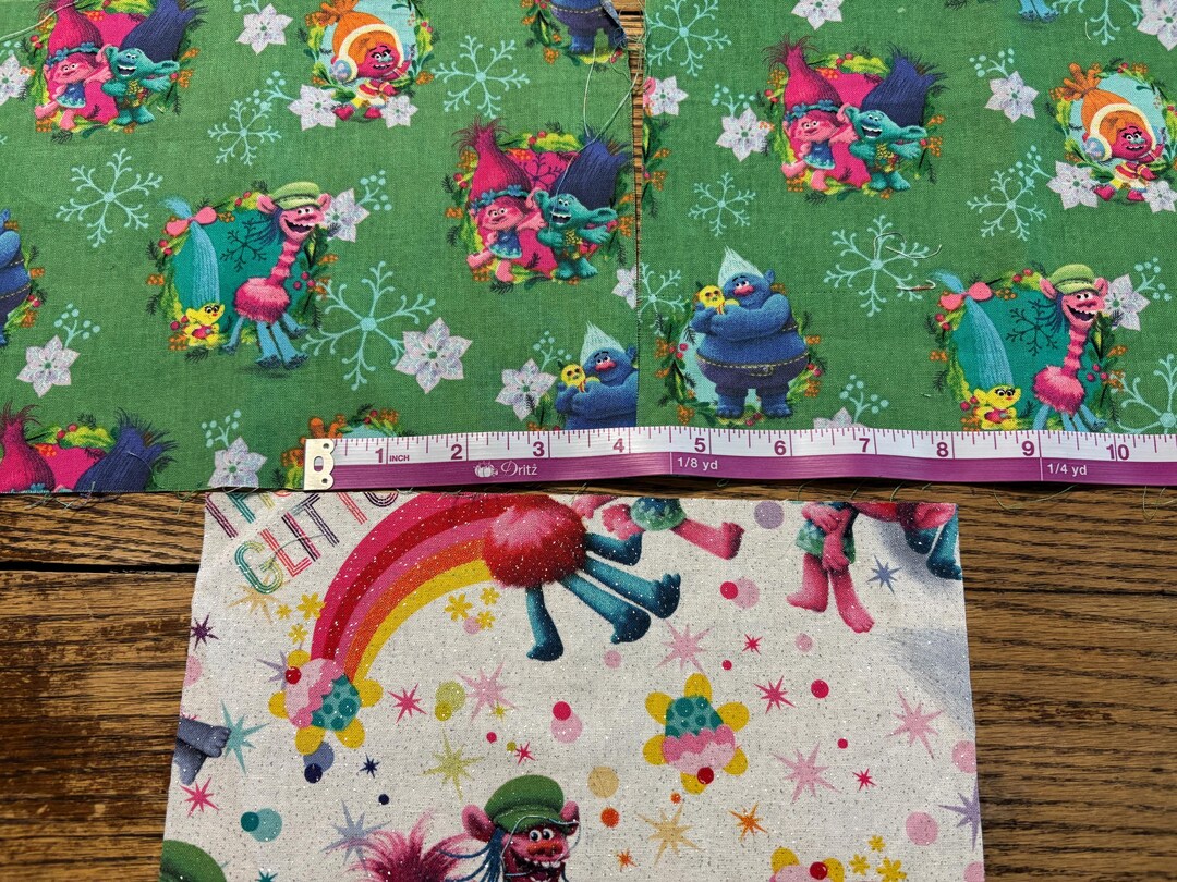 Lot of 3 Trolls Character Novelty Fabric 7"x 10" Each Colorful Quilting ...