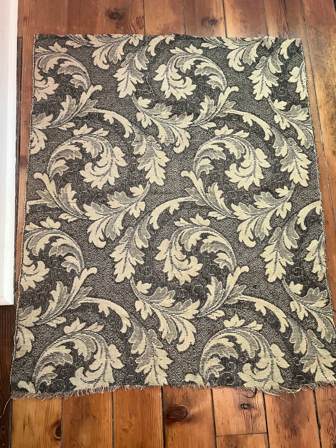 1800's Ingrain Carpet Scotch Carpet Remnant Woven Wool Reversible Beige ...
