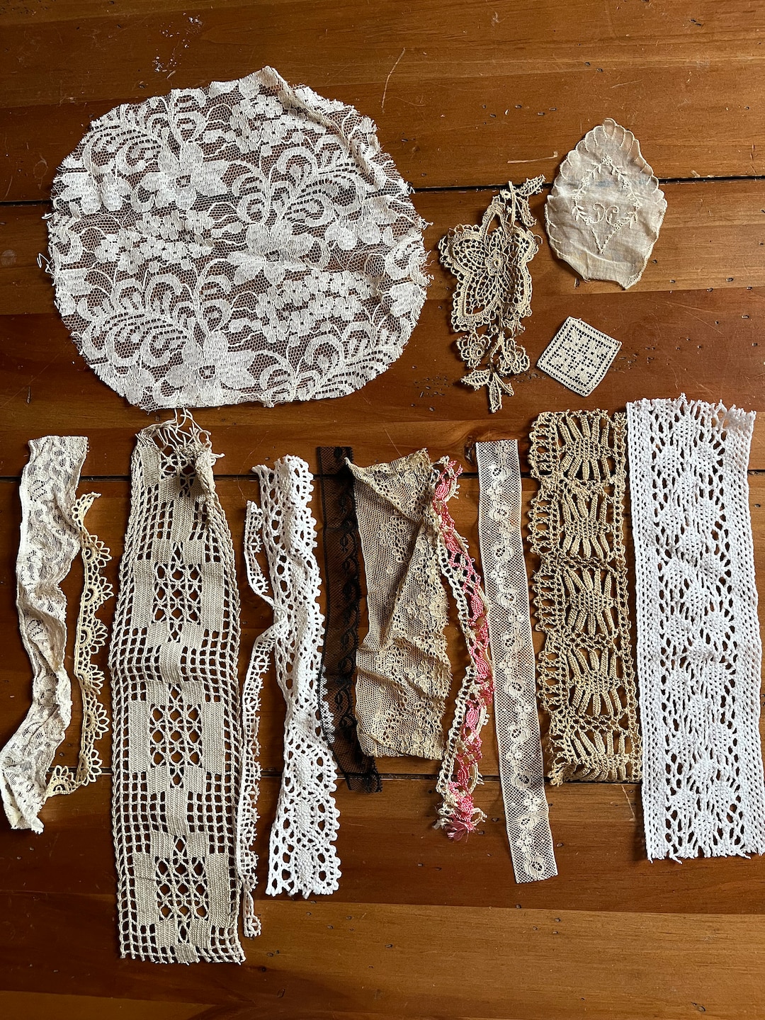Rural Estate Stash Grab Bag 15 Pieces Vintage Antique Lace Crochet Trim ...