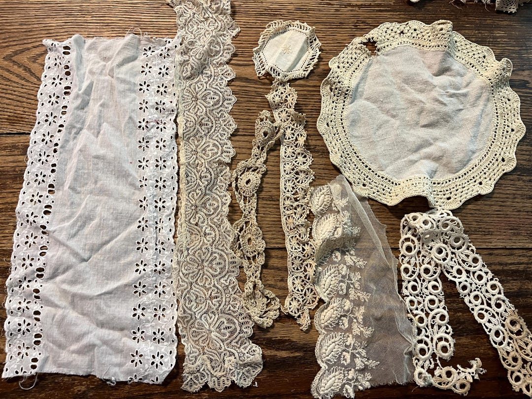 Vintage Antique Lot of Crochet and Lace Trims Salvaged Reuse Recycle ...