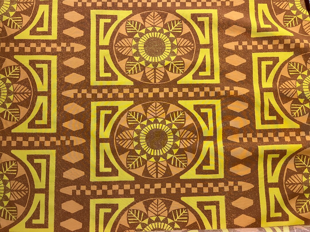 1960's Retro Floral Crisp Cotton Rayon Decor Upholstery Fabric YARD ...