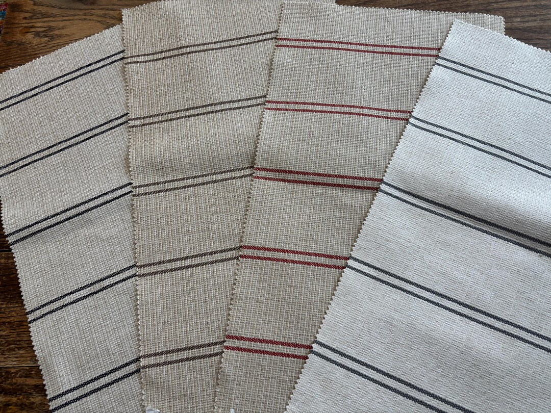 Retired Fabric Sample Scraps 13"x 25" Striped in 4 Colorways Rural Mid ...