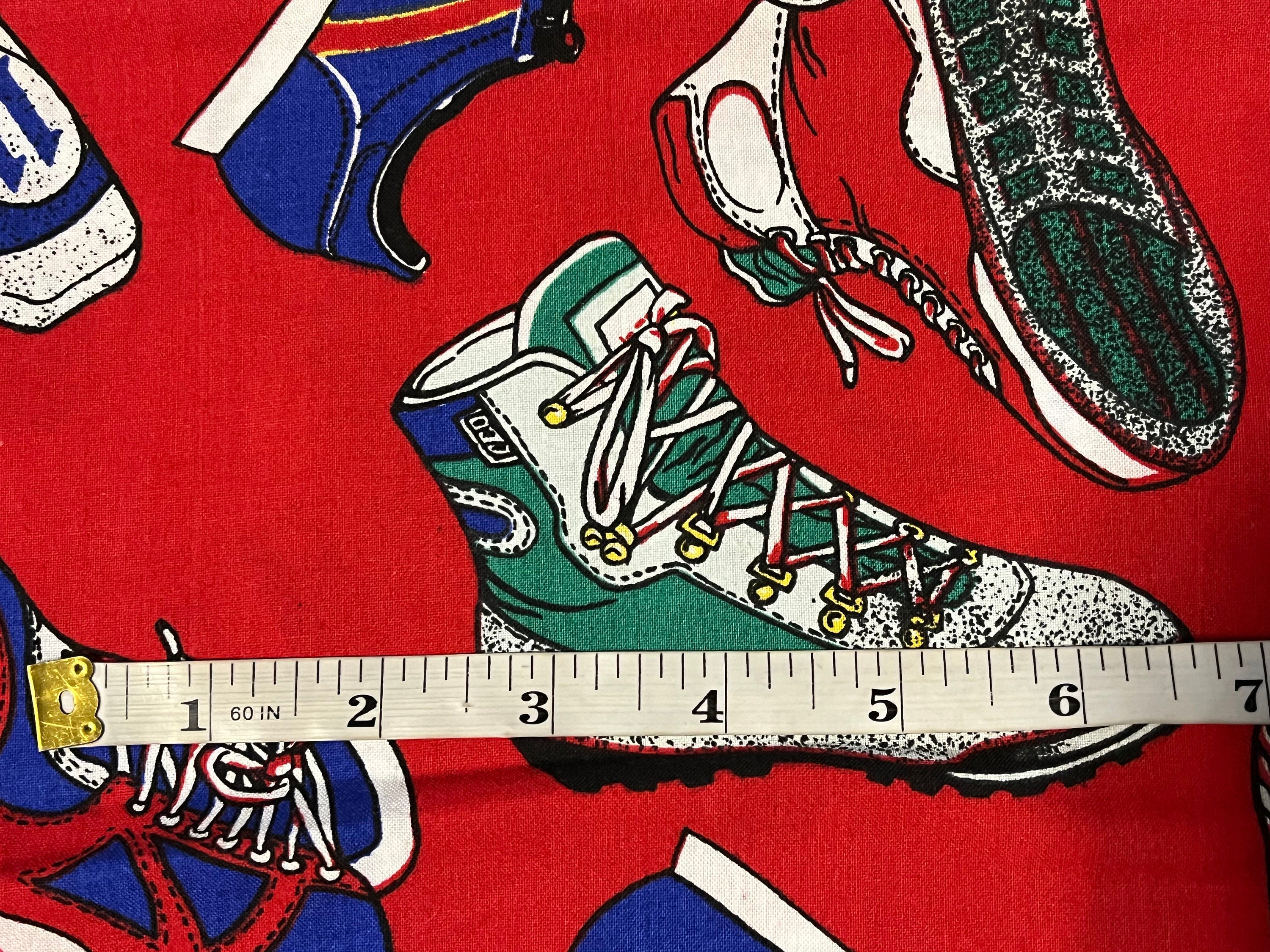1995 Joe Boxer Athlete's Foot Sneaker Fabric Fat Quarter SCRAP Rural ...