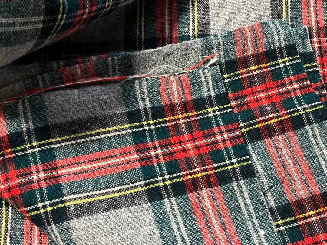 Rural Estate Stash Homespun Proud 1980's Gray Black Red Green Plaid ...