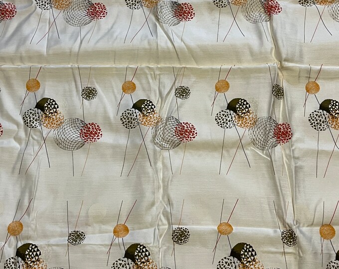 1950's Atomic Rayon Acetate Curtain Fabric 46x 3.5 Yards Rural Estate ...