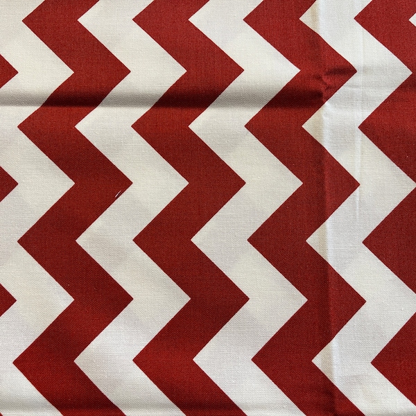 Red Chevron Fabric - Etsy