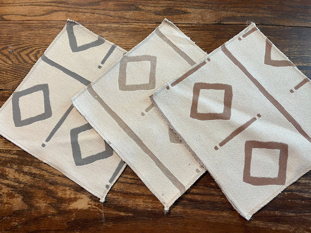 Retired Fabric Sample Scraps 12"x 12" in 3 Colorways Rural Mid Century ...