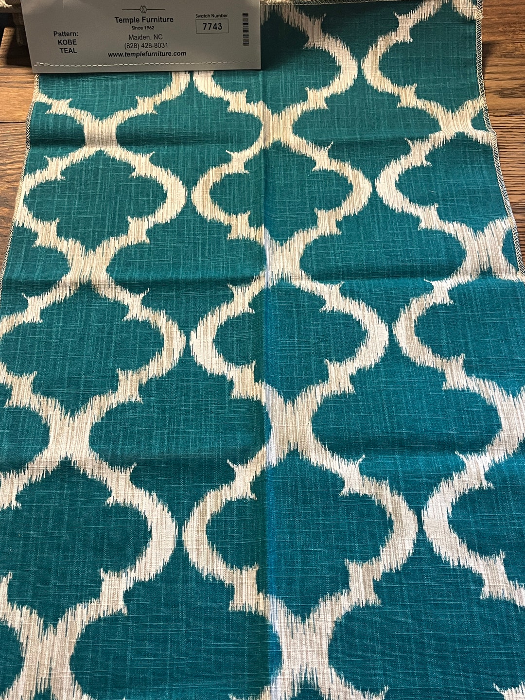 Upholstery Fabric Swatch Temple Kobe-teal 18"x 27" - Etsy