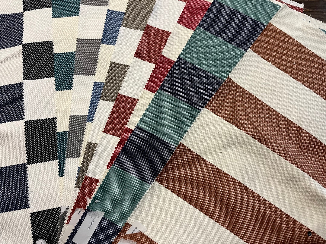 Retired Fabric Sample Scrap Fabric Upcycled Olefin No Chemicals Striped ...