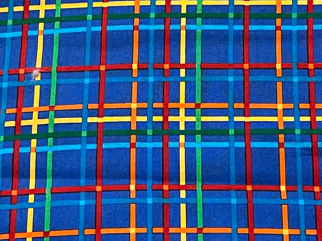 Cranston Bright Red Green Blue Yellow Plaid Fabric FQ 18x 22/more Rural ...