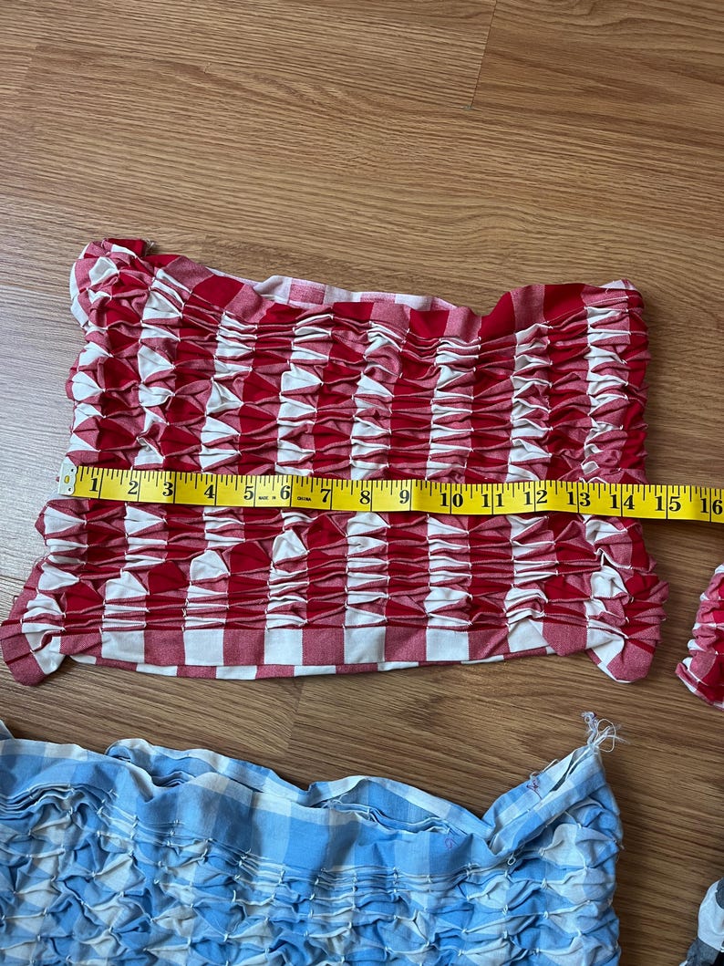 Choice of Color Gathered Puckered Pinched Vintage Gingham Fabric Bag TO ...