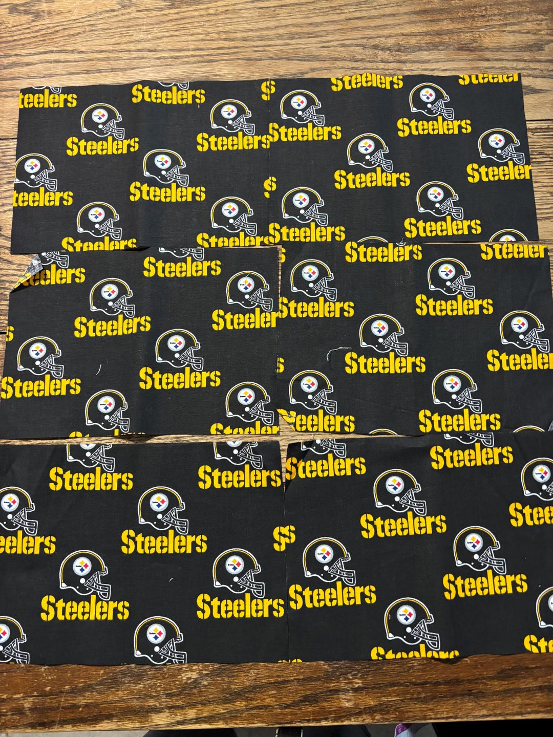 Lot of 6 NFL Football Novelty Fabric Scraps Pittsburgh Steelers 7"x 10 ...