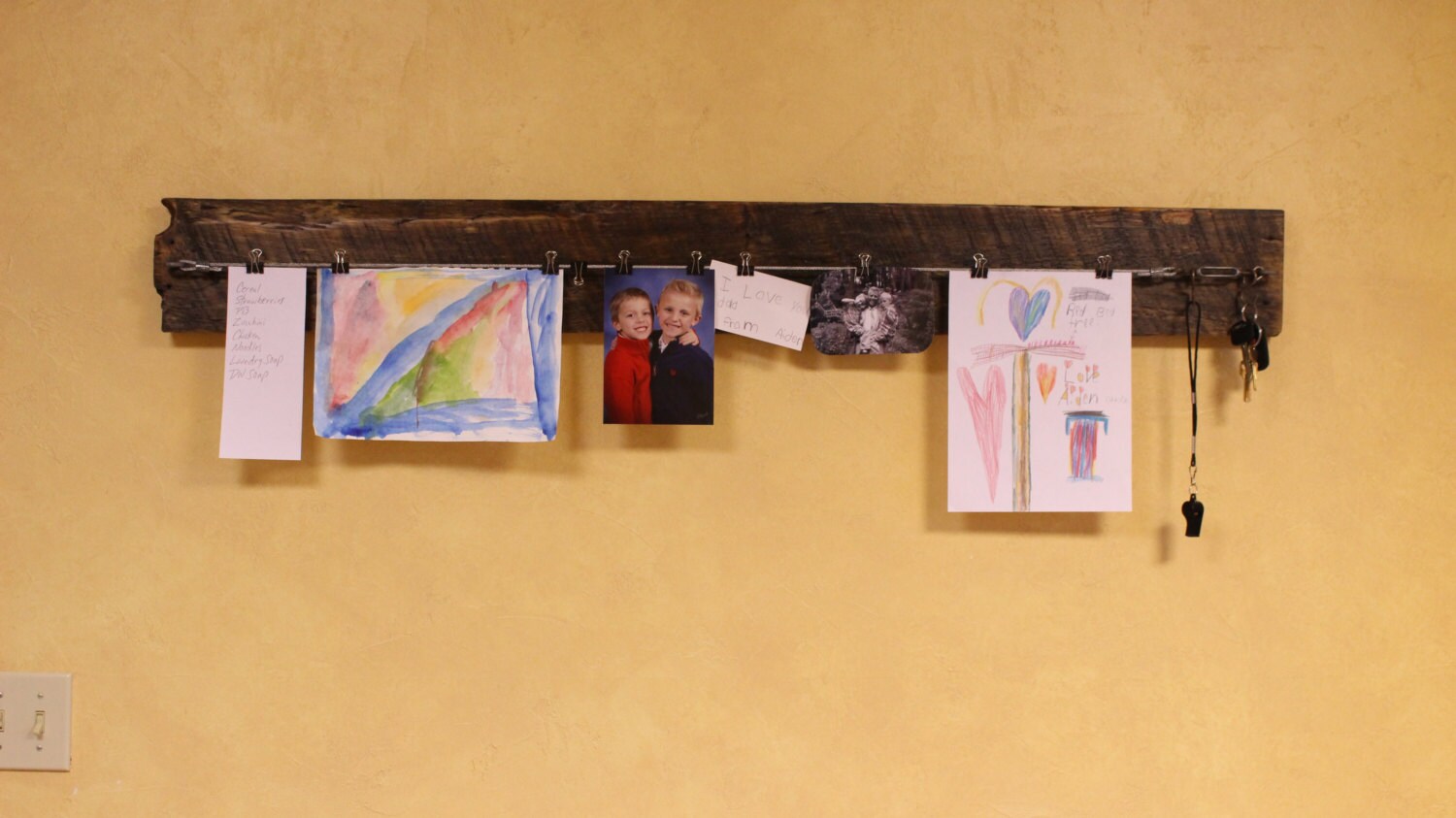 Rustic Photo Display // Wood Photo Holder// Reclaimed Wood // Office ...