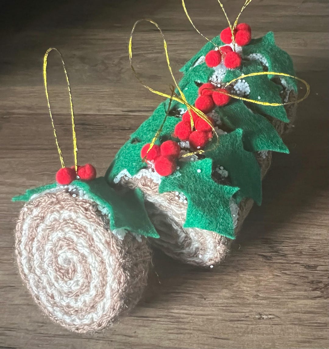 Crochet Christmas Pudding Yule Log Bauble. - Etsy