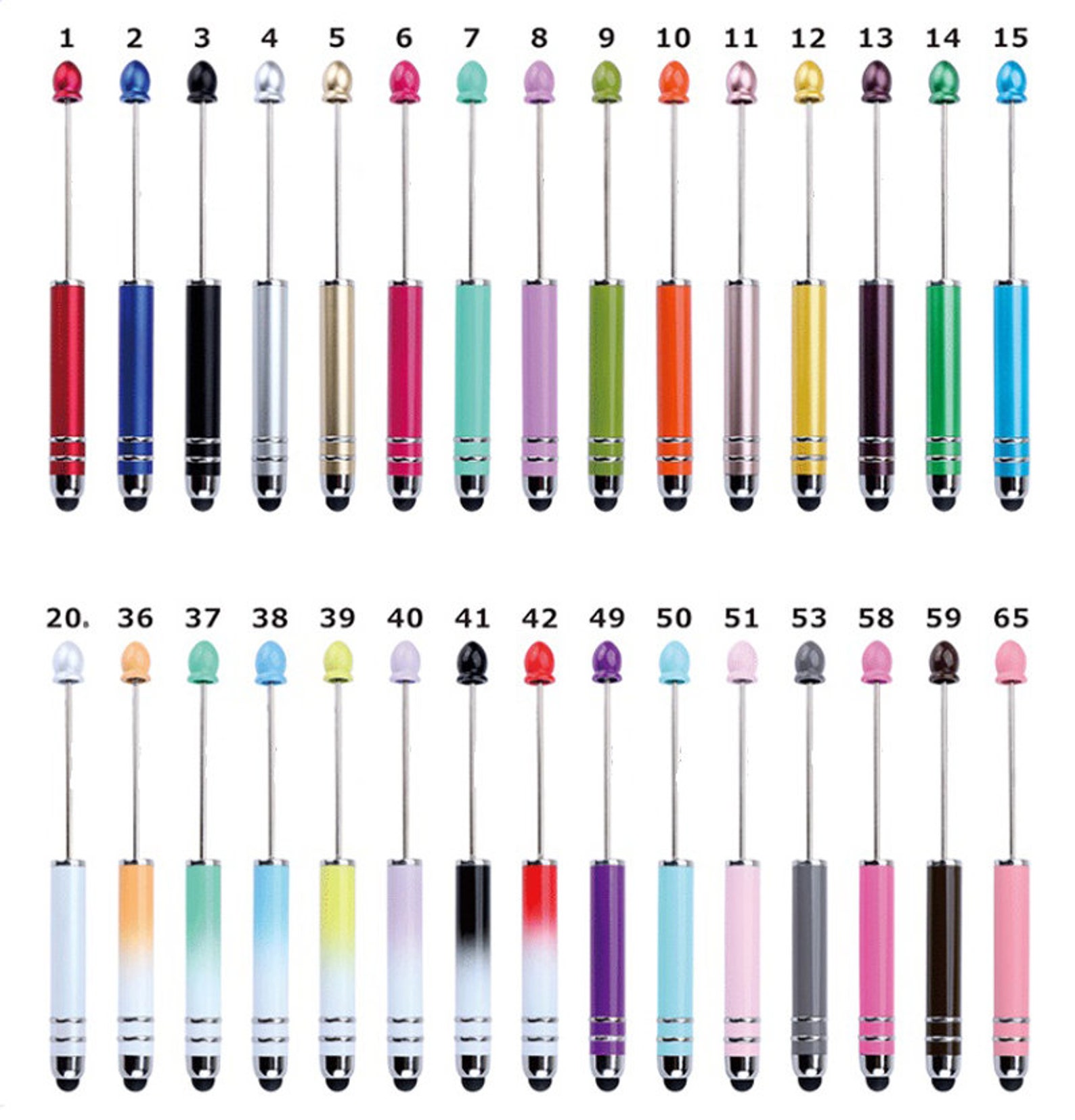 5pcs Beadable Stylus Pen,diy Bead Ballpoint Pens ,beadable Pen Blanks ...