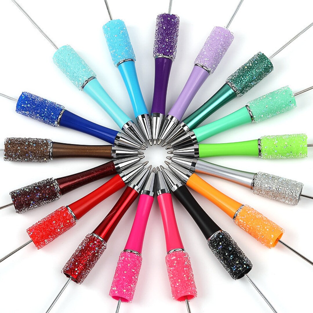 5pcs Plastic Beadable Pens,sugar Beadable Pen,diy Bead Ballpoint Pens ...